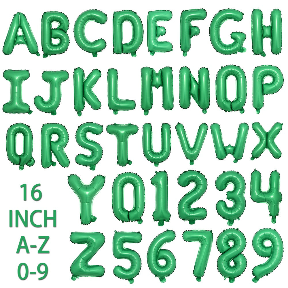 16 Inch - Green Foiled ABC Balloons